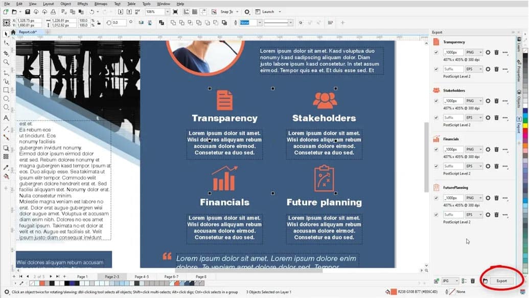 How to export multiple assets at the same time