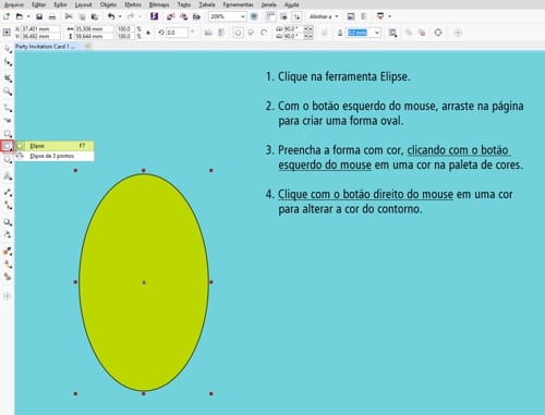 how to make oval in coreldraw